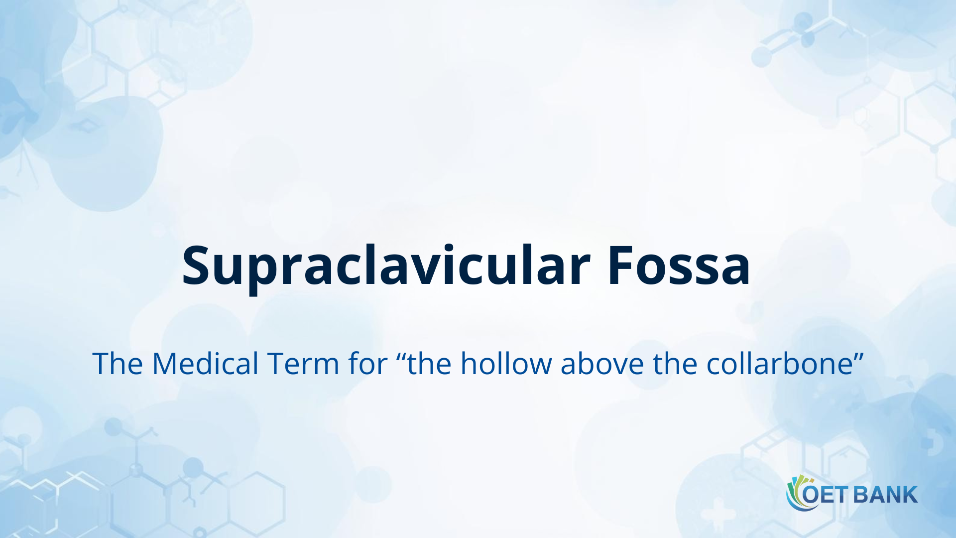Supraclavicular Fossa – Meaning and Usage in Medical English | OET BANK