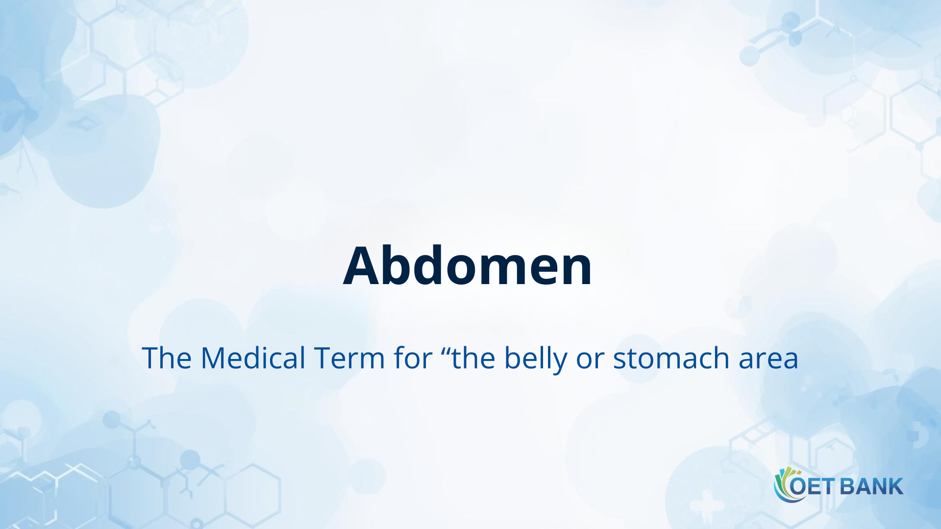 Abdomen – Meaning and Usage in Medical English | OET BANK