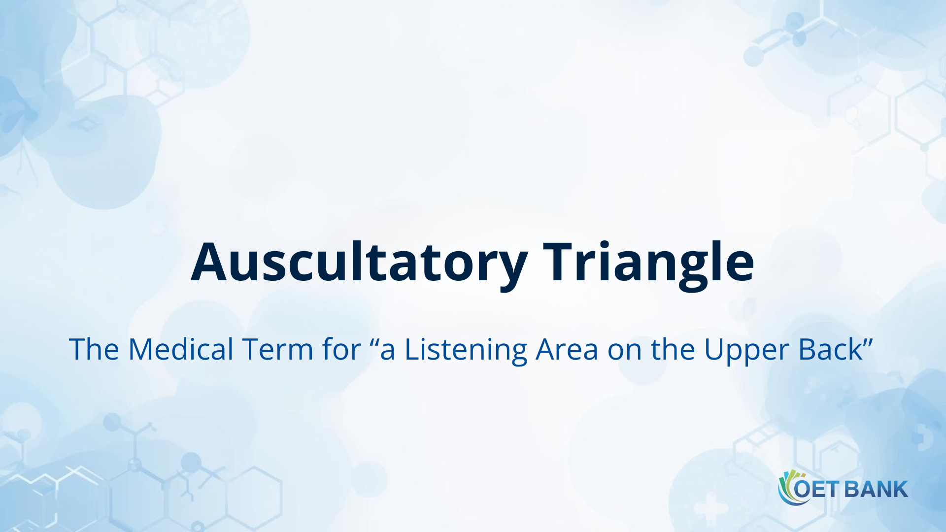 Auscultatory Triangle – Meaning and Usage in Medical English | OET BANK